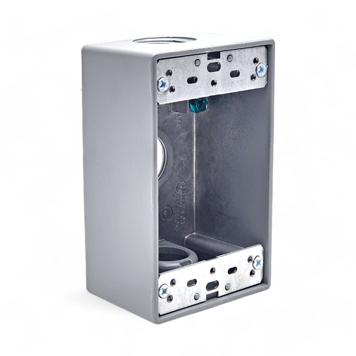 1-Gang Die-Cast Weatherproof Box – 3 × ¾″ Threaded Hubs, Gray ...