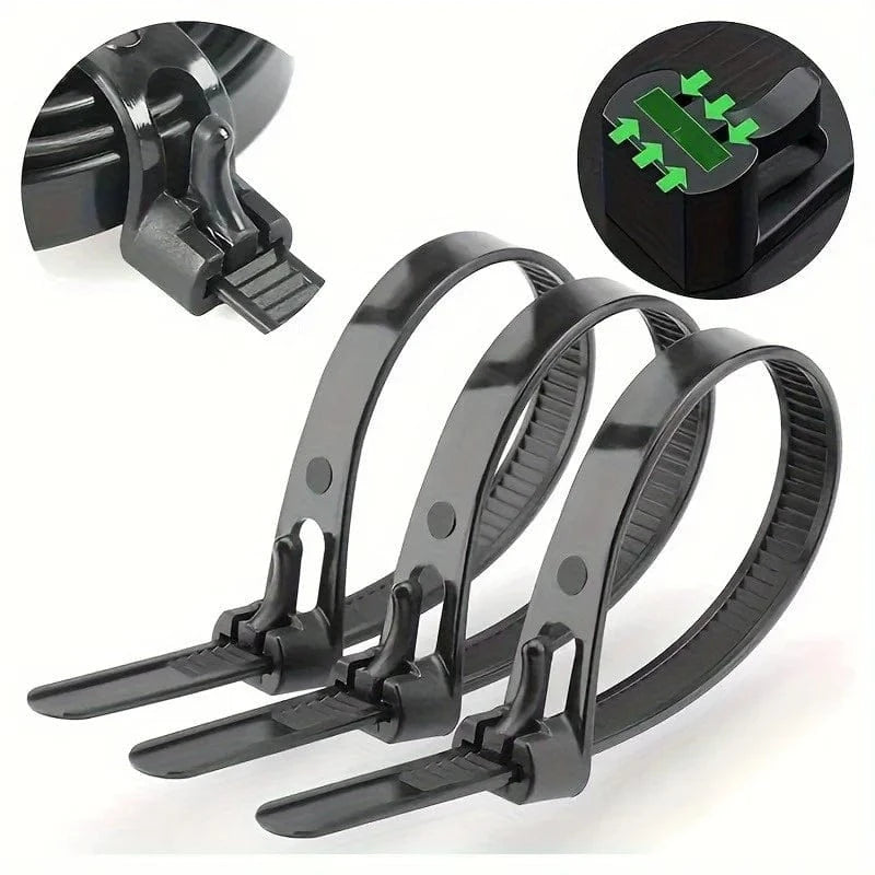 100pcs Reusable Plastic Cable Zip Ties with Quick Release, Office, and ...